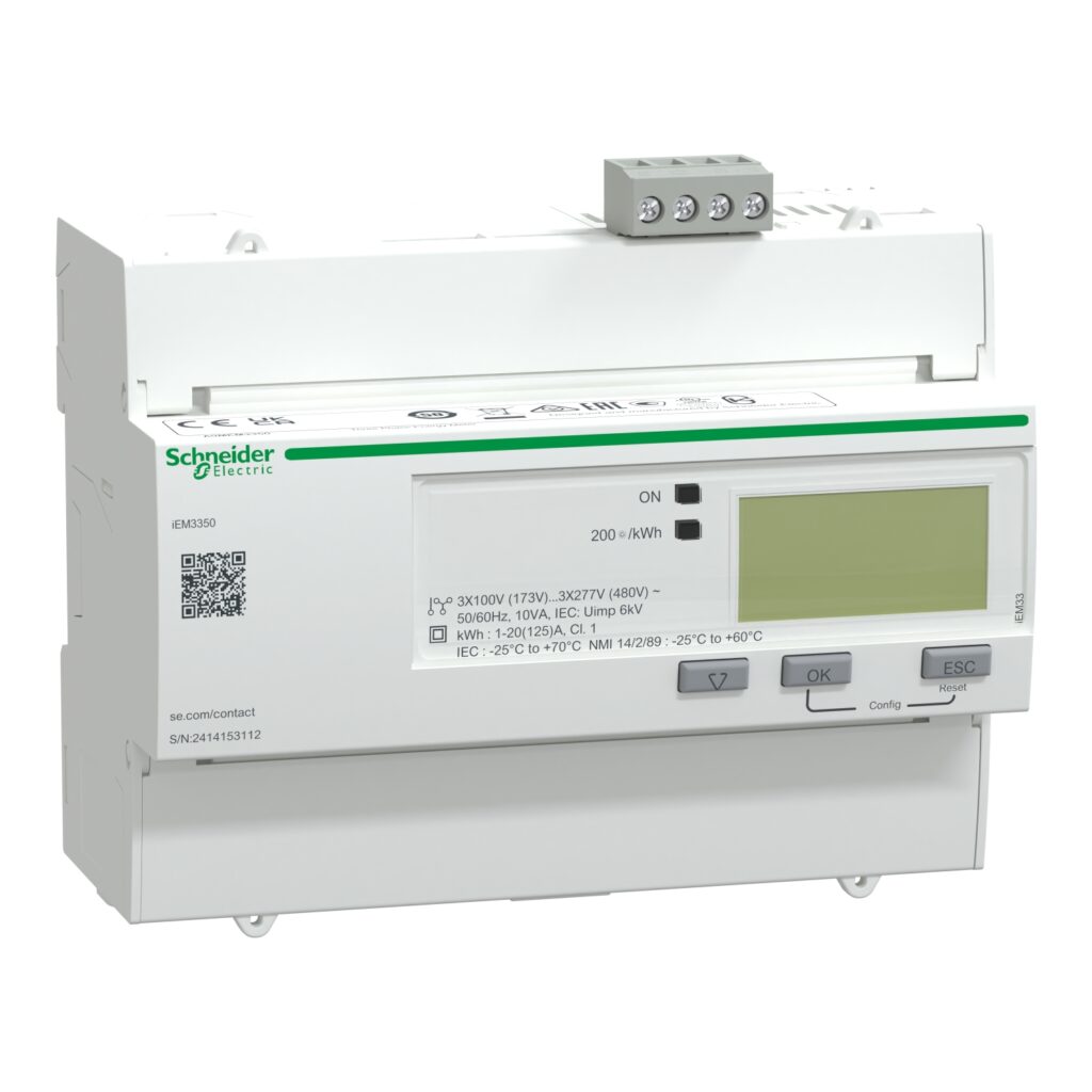 iEM3355 direct three phase energy meter - 125A - Modbus - 1 digital I ...